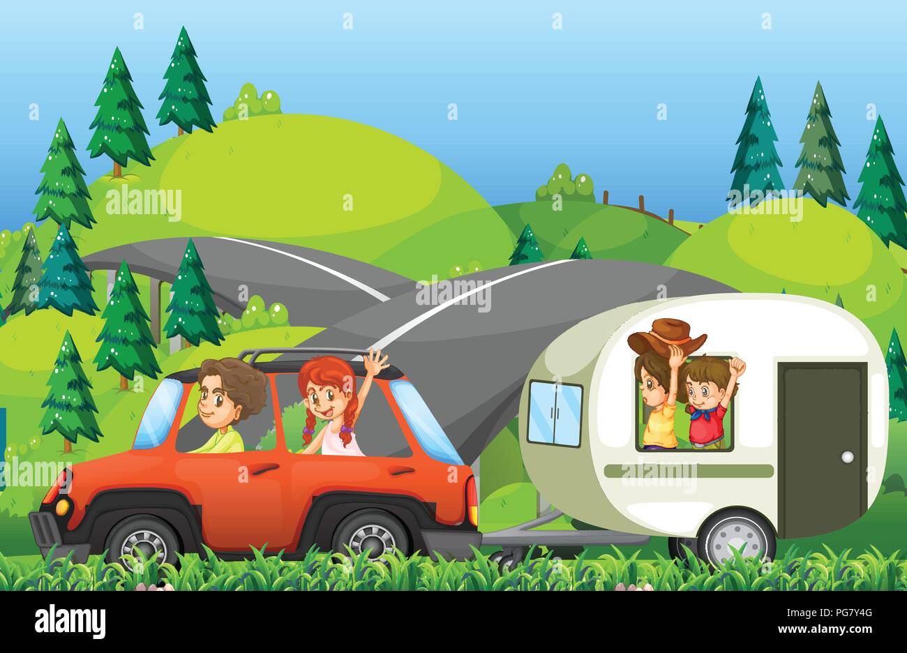 Kids drawing family tree Stock Vector Images - Alamy