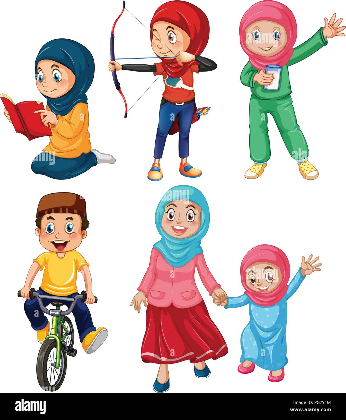 A set of muslim people illustration Stock Vector Image & Art - Alamy