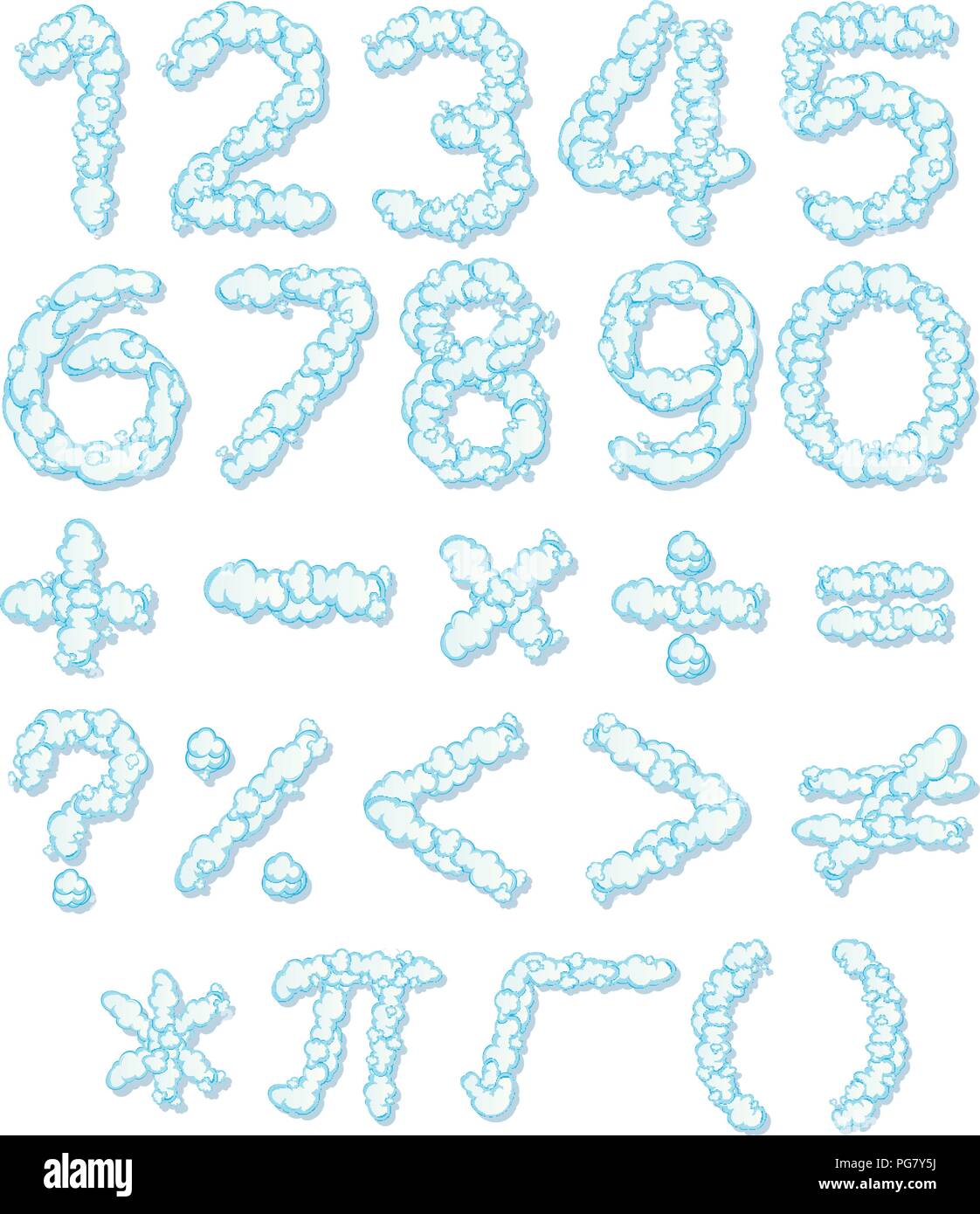 Cloud number font and math icon illustration Stock Vector Image & Art ...