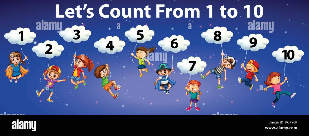 Mathematics count number to 10 illustration Stock Vector Image & Art ...