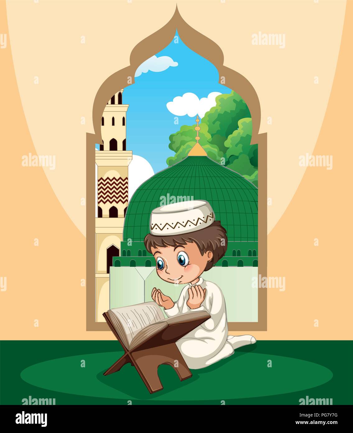 Muslim man read book Stock Vector Images - Alamy
