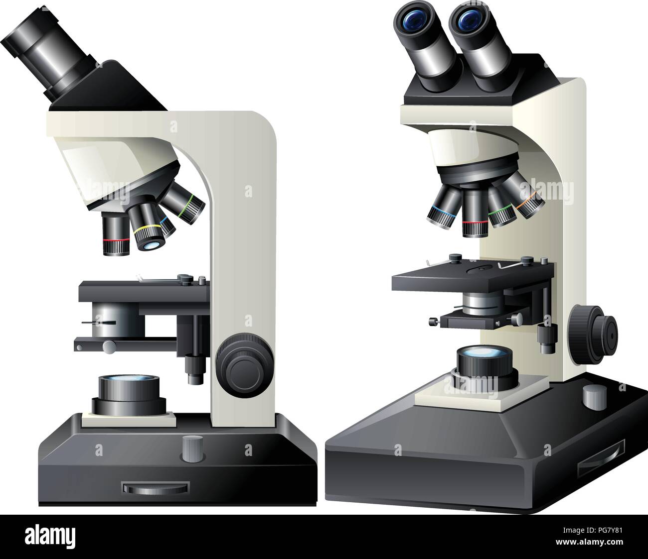 Microscope side and front view illustration Stock Vector Image & Art ...