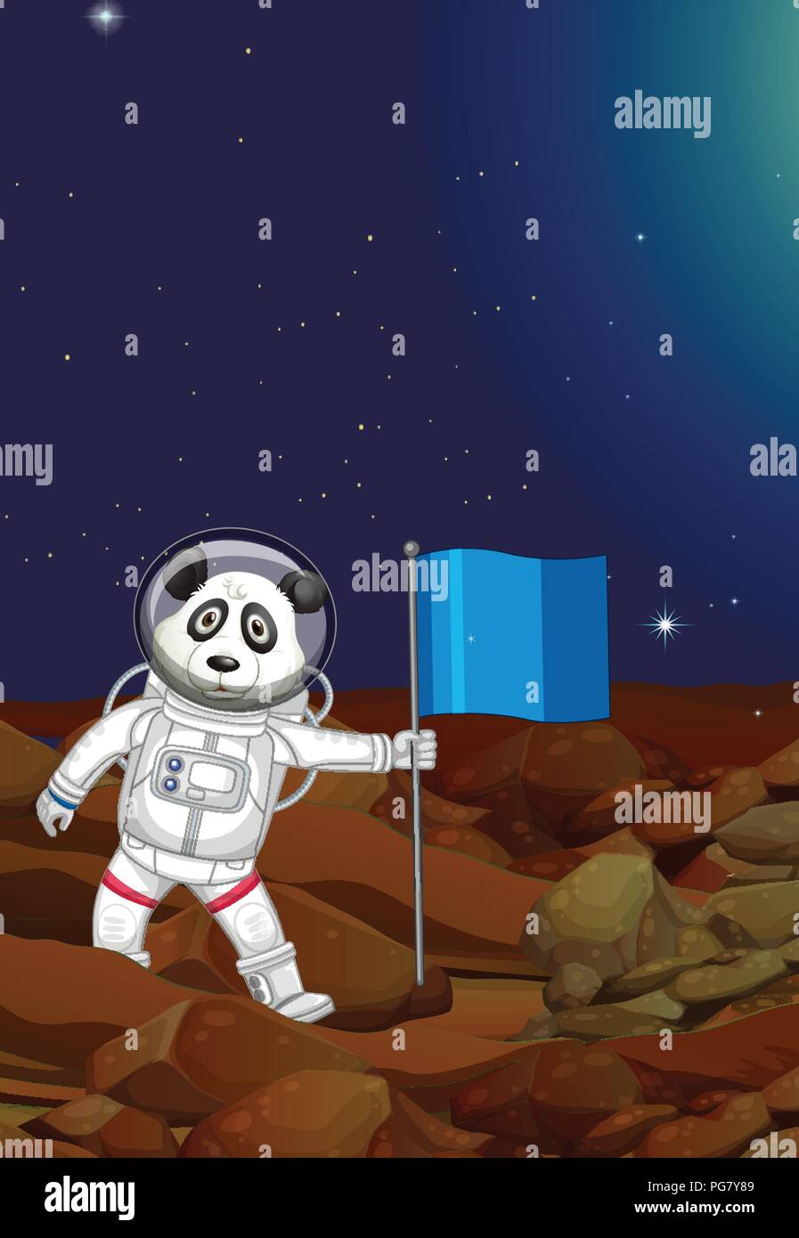 A panda astronaut in the space illustration Stock Vector Image & Art ...