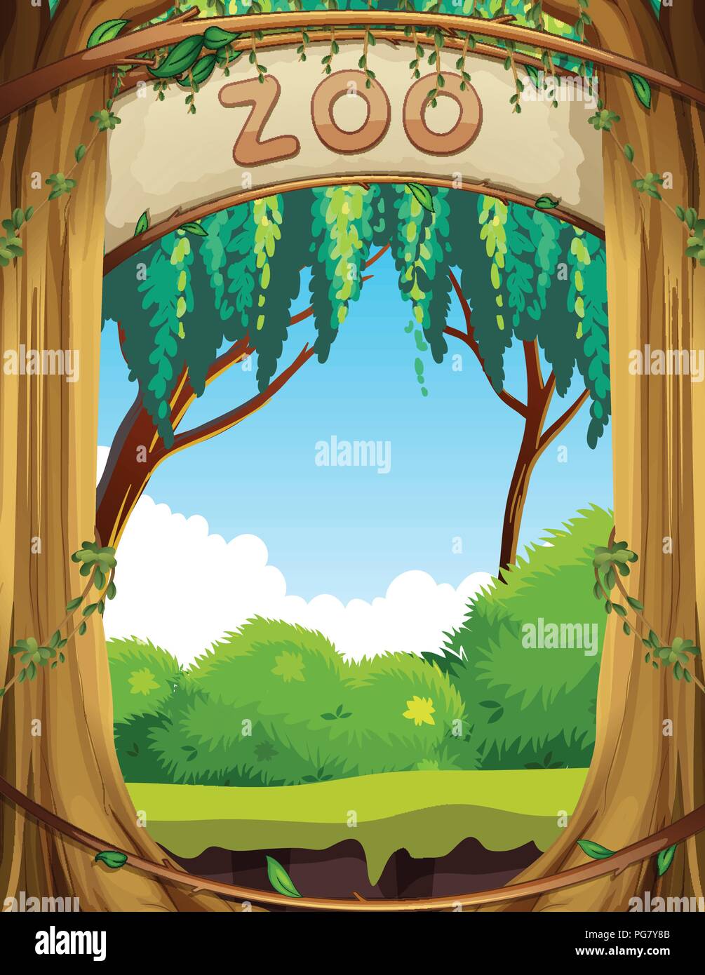 A nature zoo template illustration Stock Vector Image & Art - Alamy