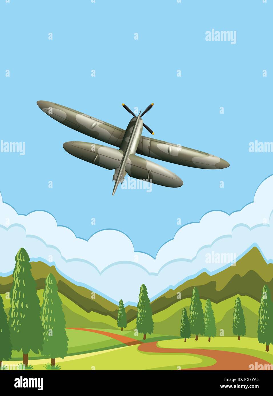 An army airplane on the sky illustration Stock Vector Image & Art - Alamy