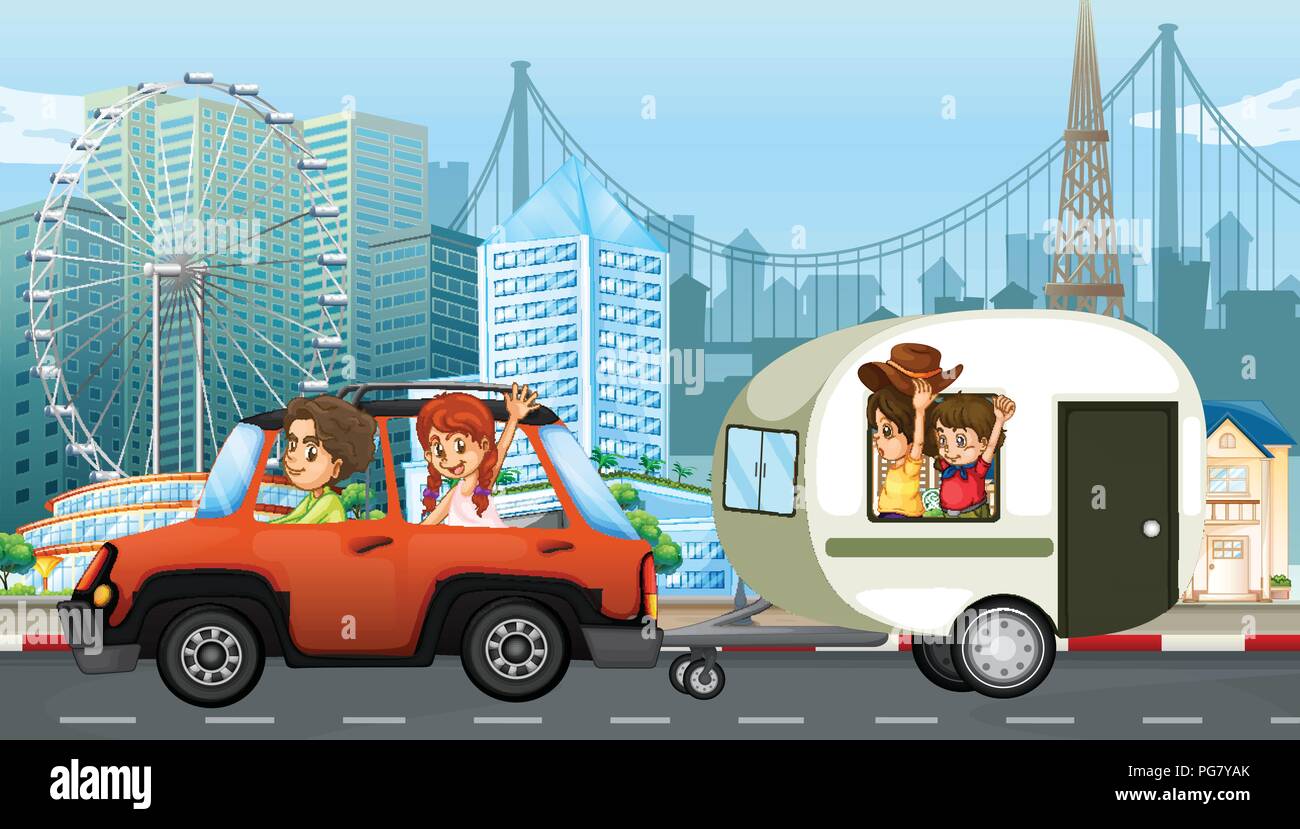 Family Rv Camping Clipart