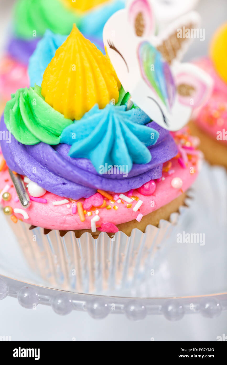 Closeup multi colored cupcakes hi-res stock photography and images - Alamy