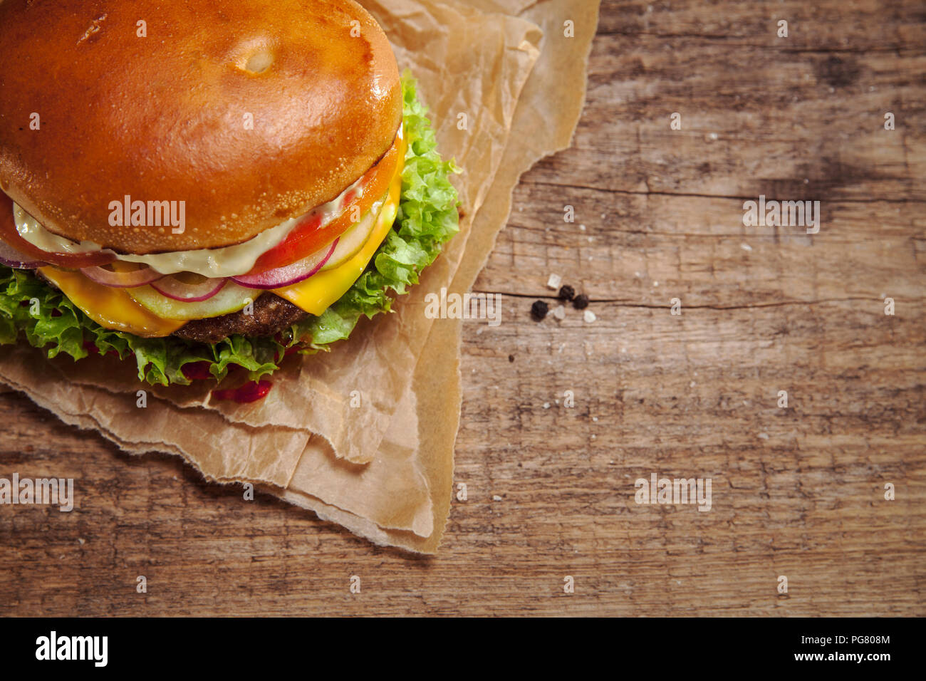 Burger top view hi-res stock photography and images - Alamy