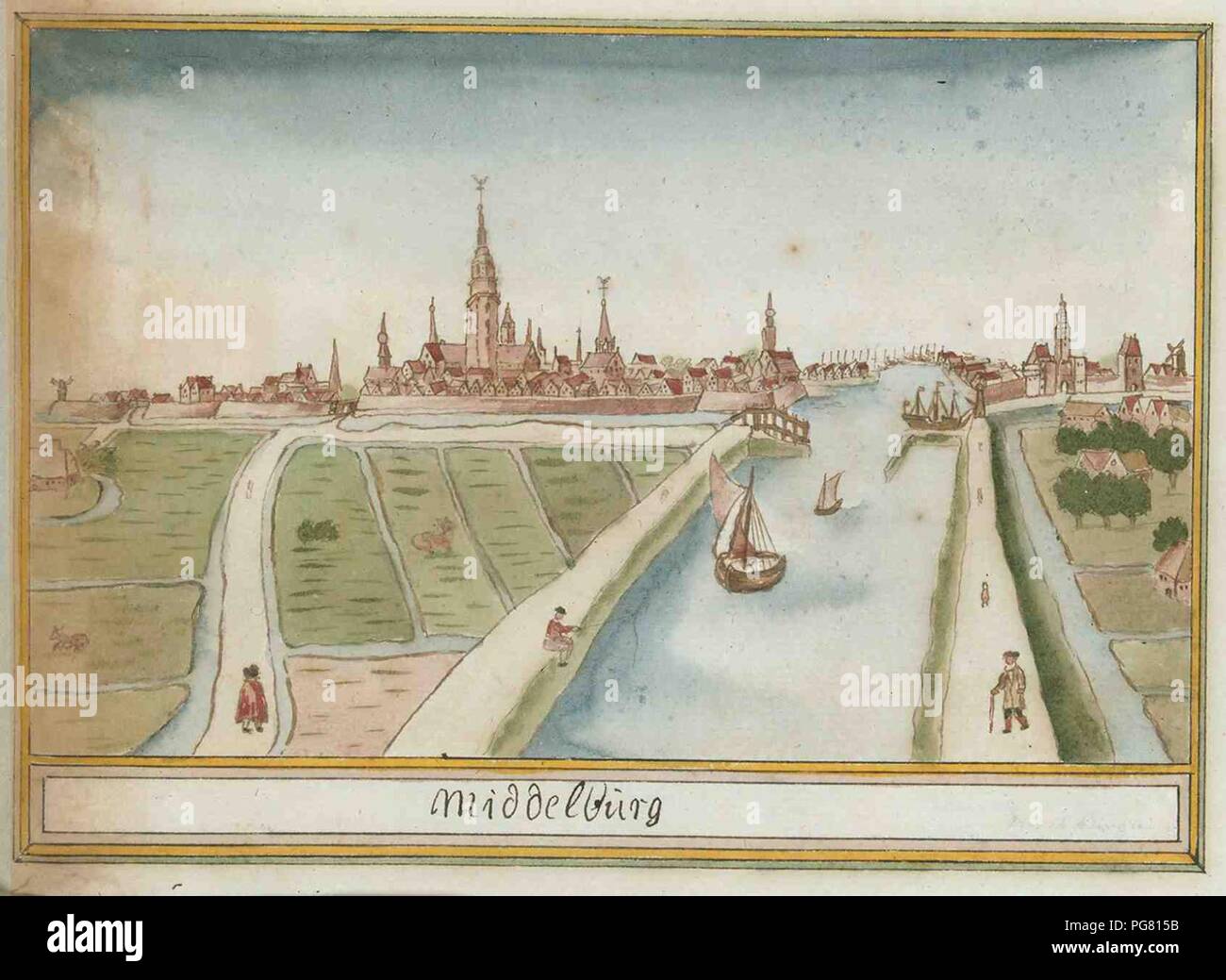 Atlas Schoemaker-ZEELAND-1107R-Zeeland, Middelburg Stock Photo - Alamy