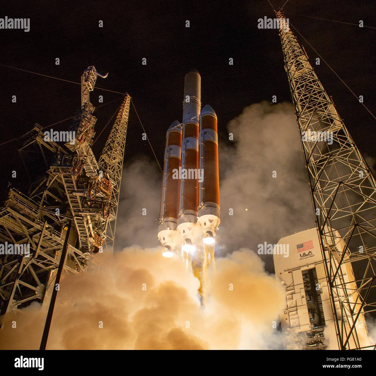 The United Launch Alliance Delta IV heavy rocket carrying the NASA ...