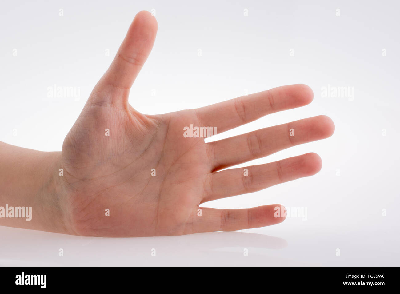 Human hand pointing on a white background Stock Photo - Alamy