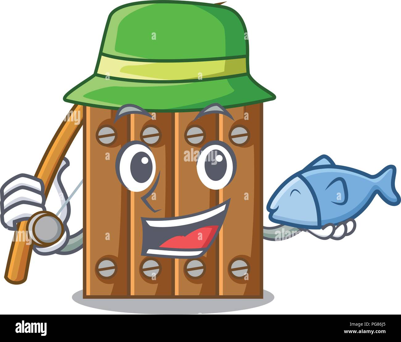Fishing cartoon wooden fence over the grass Stock Vector Image & Art ...