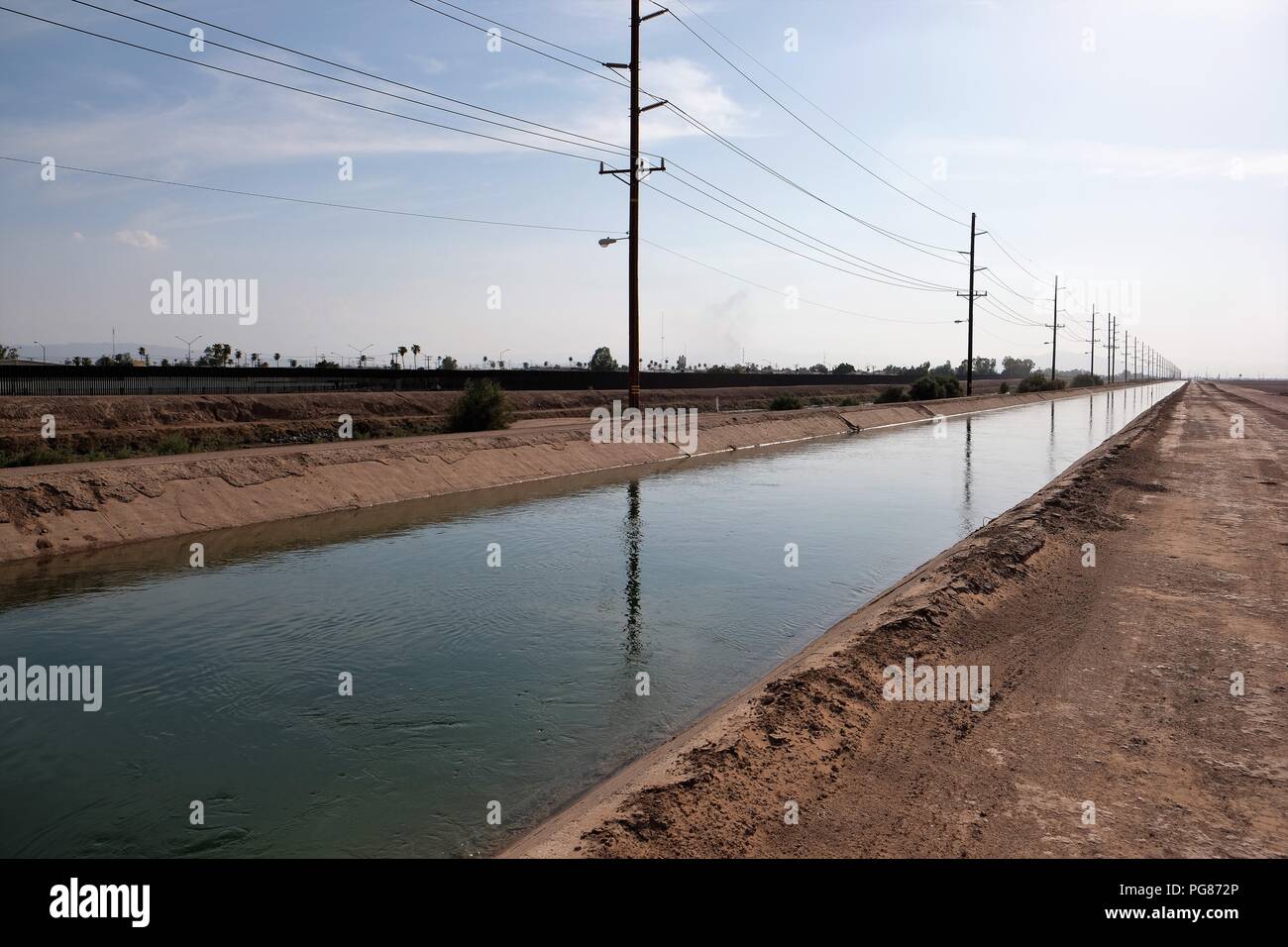 New Brair Canal, which parallels the All American Canal, along the U.S ...