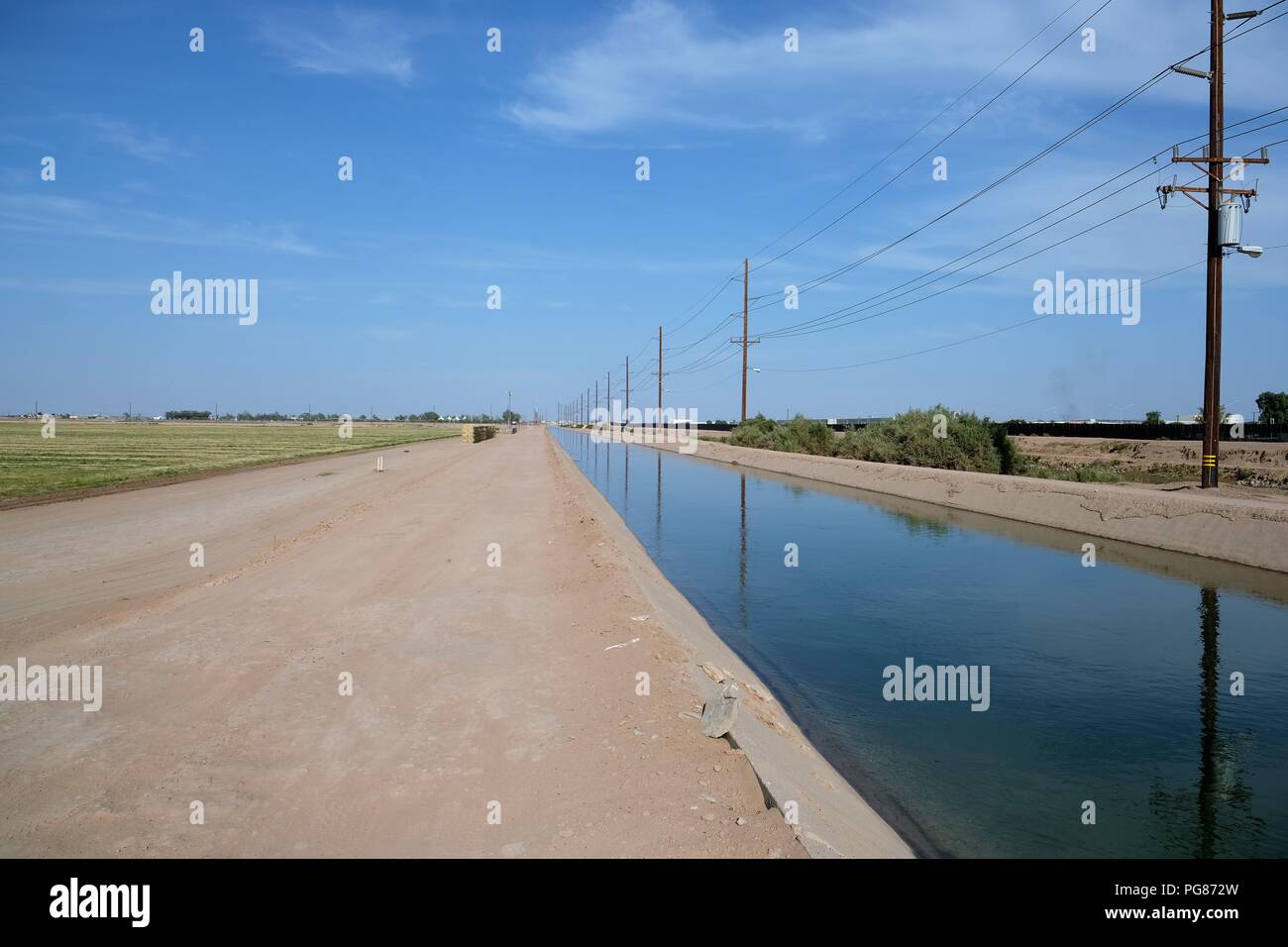 New Brair Canal, which parallels the All American Canal, along the U.S ...