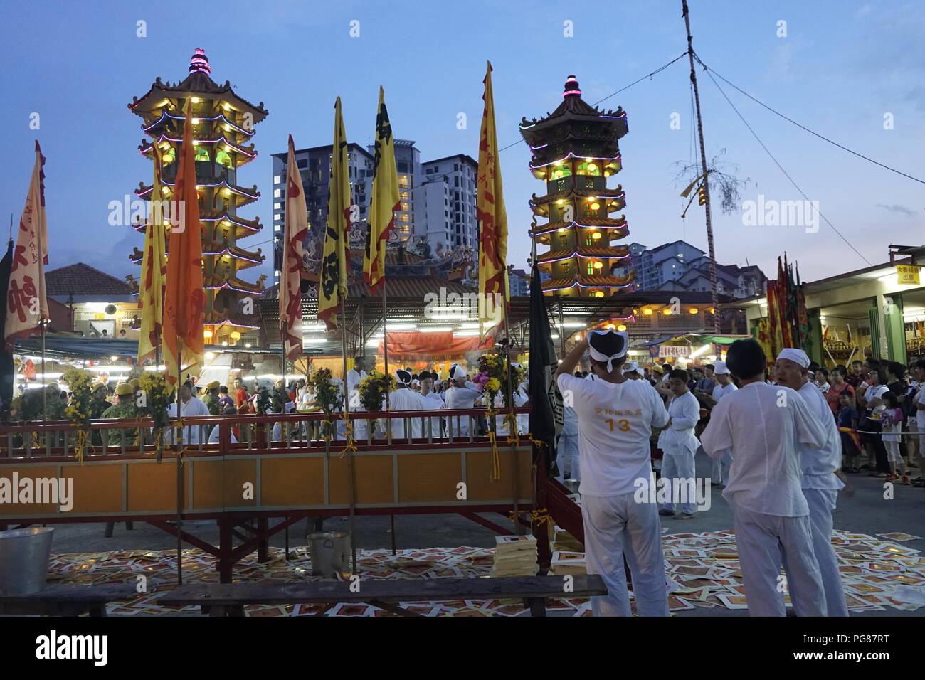 devotees preparing for crossing bridge ceremony during Nine Emperor ...