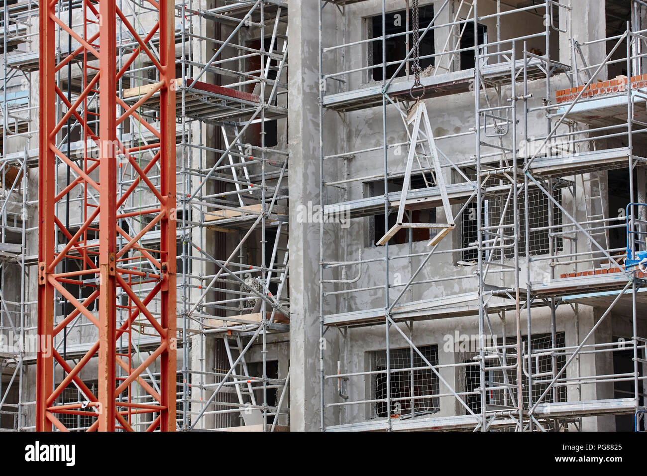 Building facade under construction. Concrete structure. Architecture ...