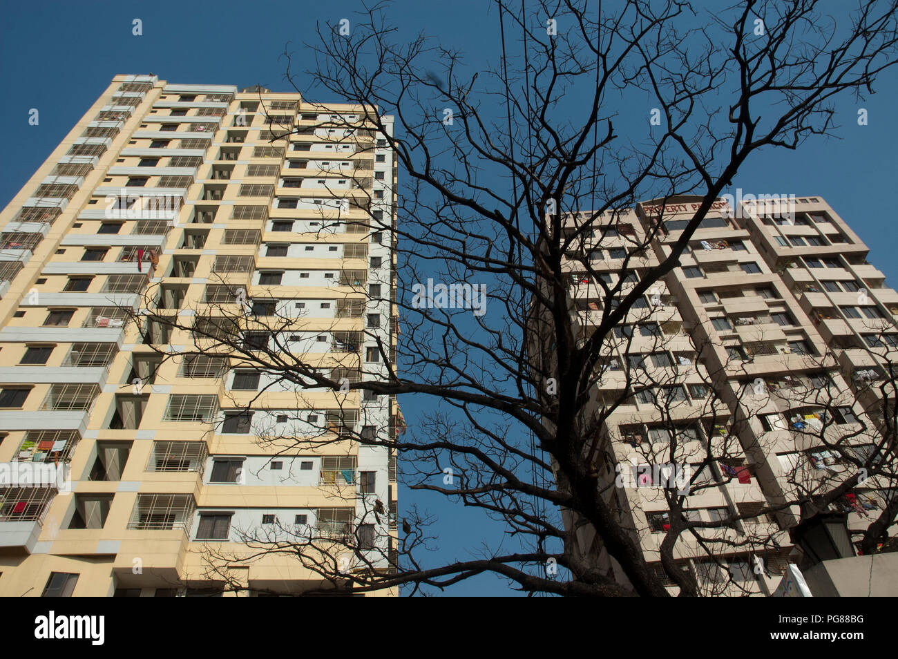 Multistoried residential buildings at Shegun Bagicha in Dhaka ...