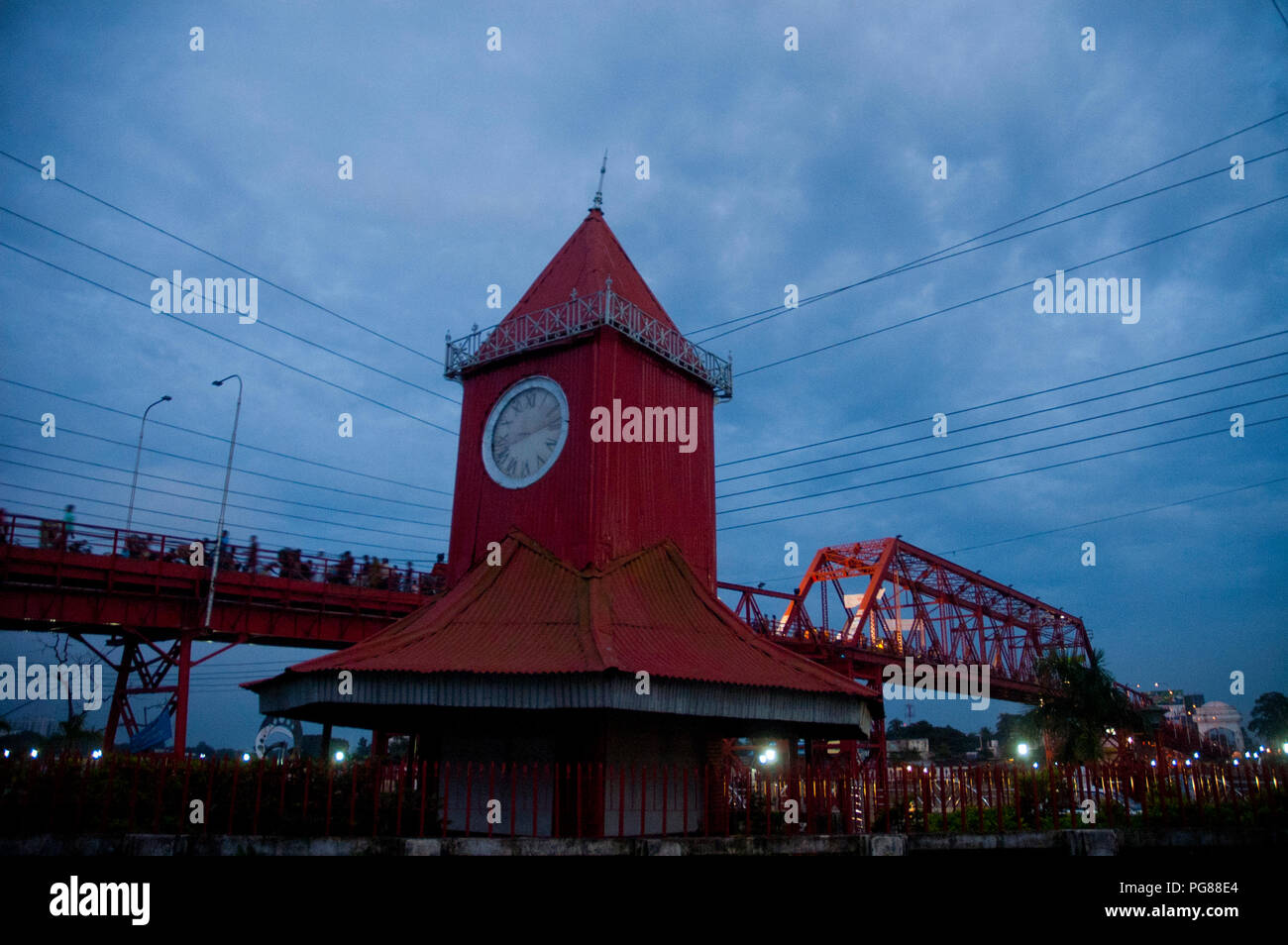 Ali Amzad's Clock House and the Kean Bridge over the Surma River in ...