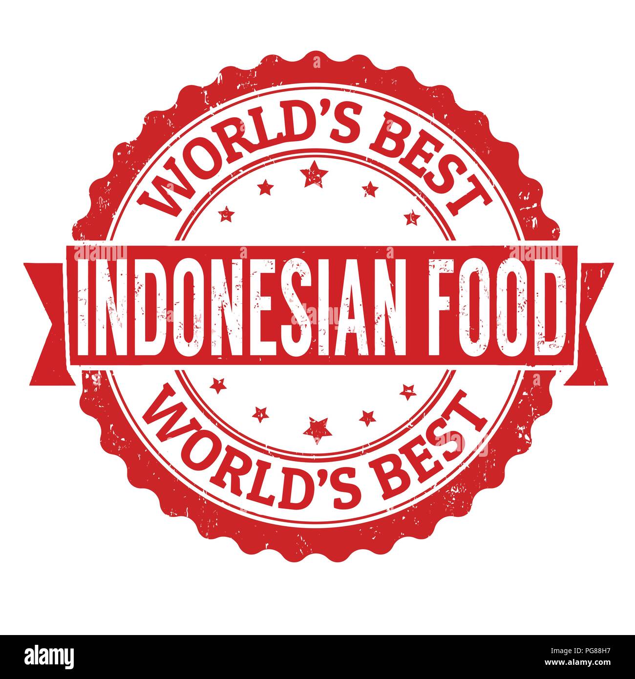 Indonesian food sign or stamp on white background, vector illustration ...