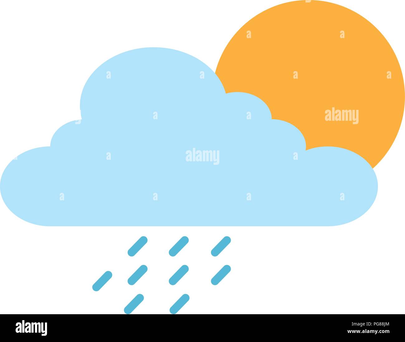 summer sun with clouds and rain drops vector illustration design Stock ...