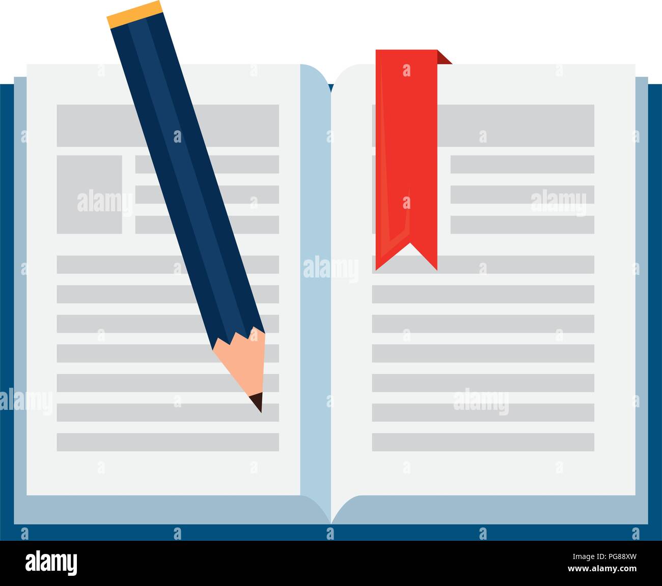 text book with pencil vector illustration design Stock Vector Image ...