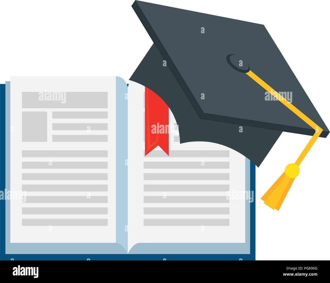 text book with hat graduation vector illustration design Stock Vector ...