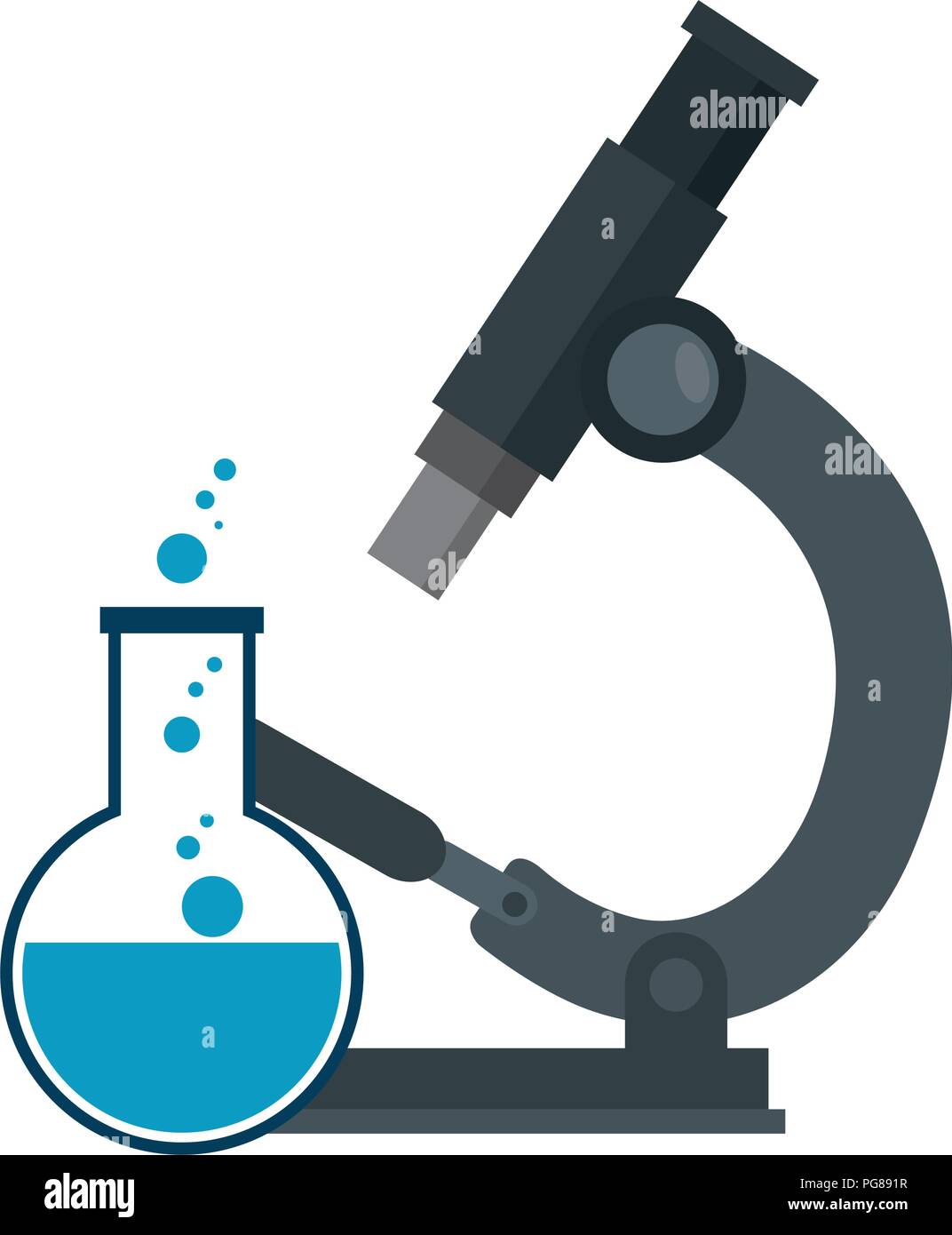microscope laboratory with tube test vector illustration design Stock ...