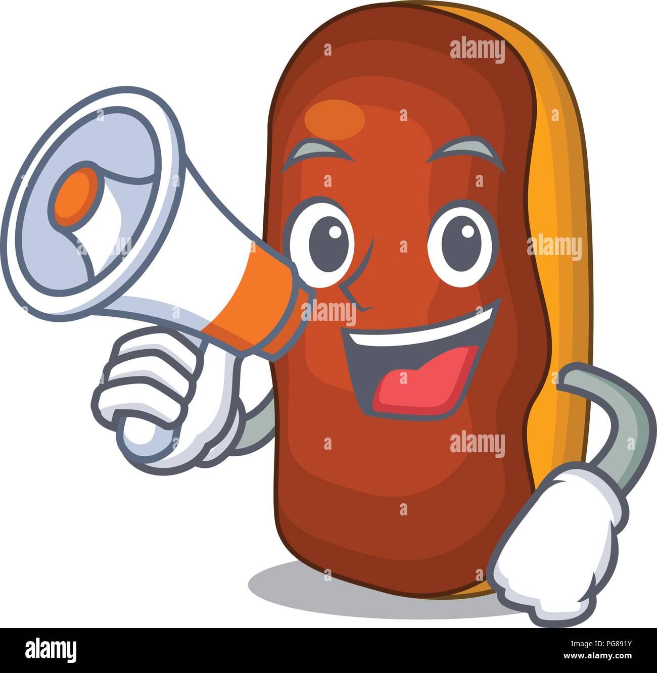 With megaphone character eclair cake isolated on chocolate Stock Vector ...