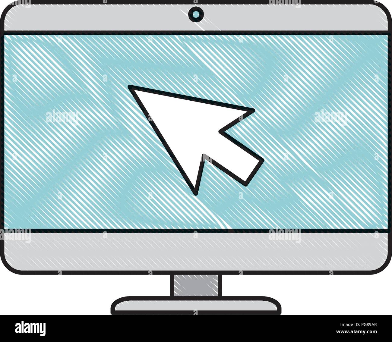 computer desktop with arrow mouse vector illustration design Stock ...