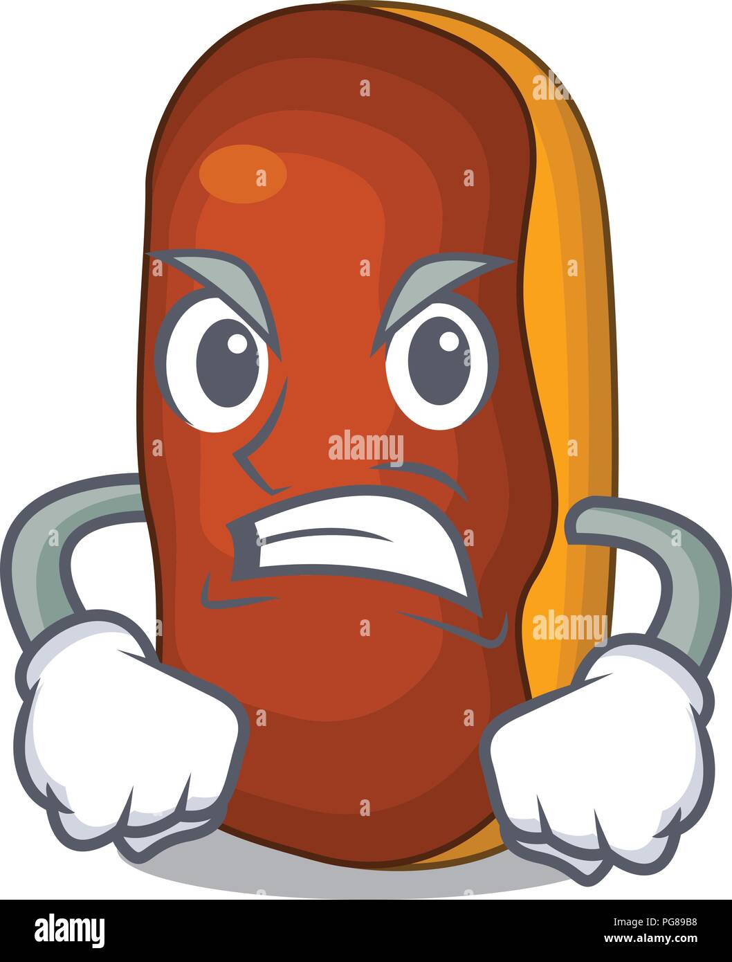 Angry mascot cartoon eclair cake color chocolate Stock Vector Image ...