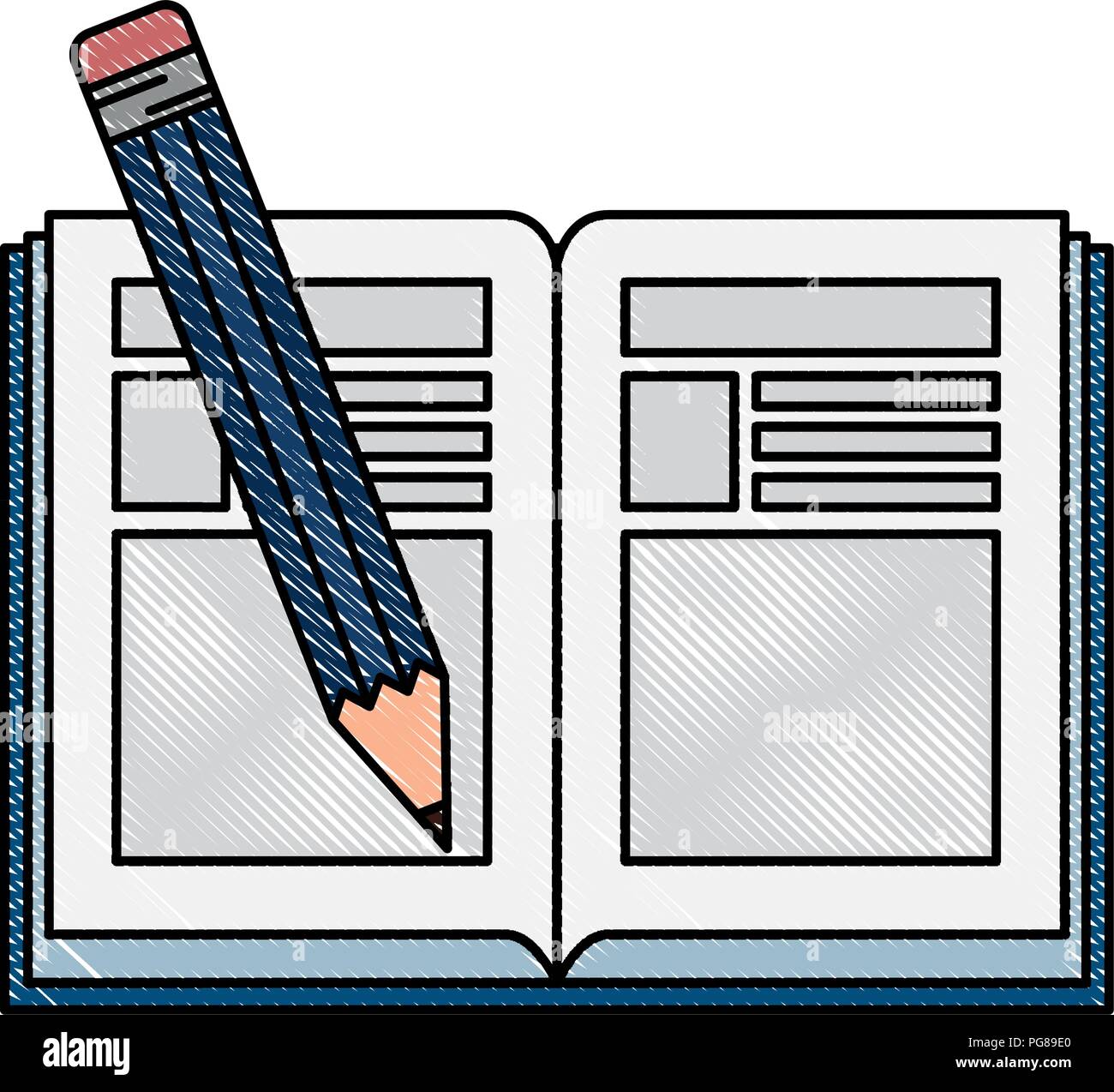 text book with pencil vector illustration design Stock Vector Image ...