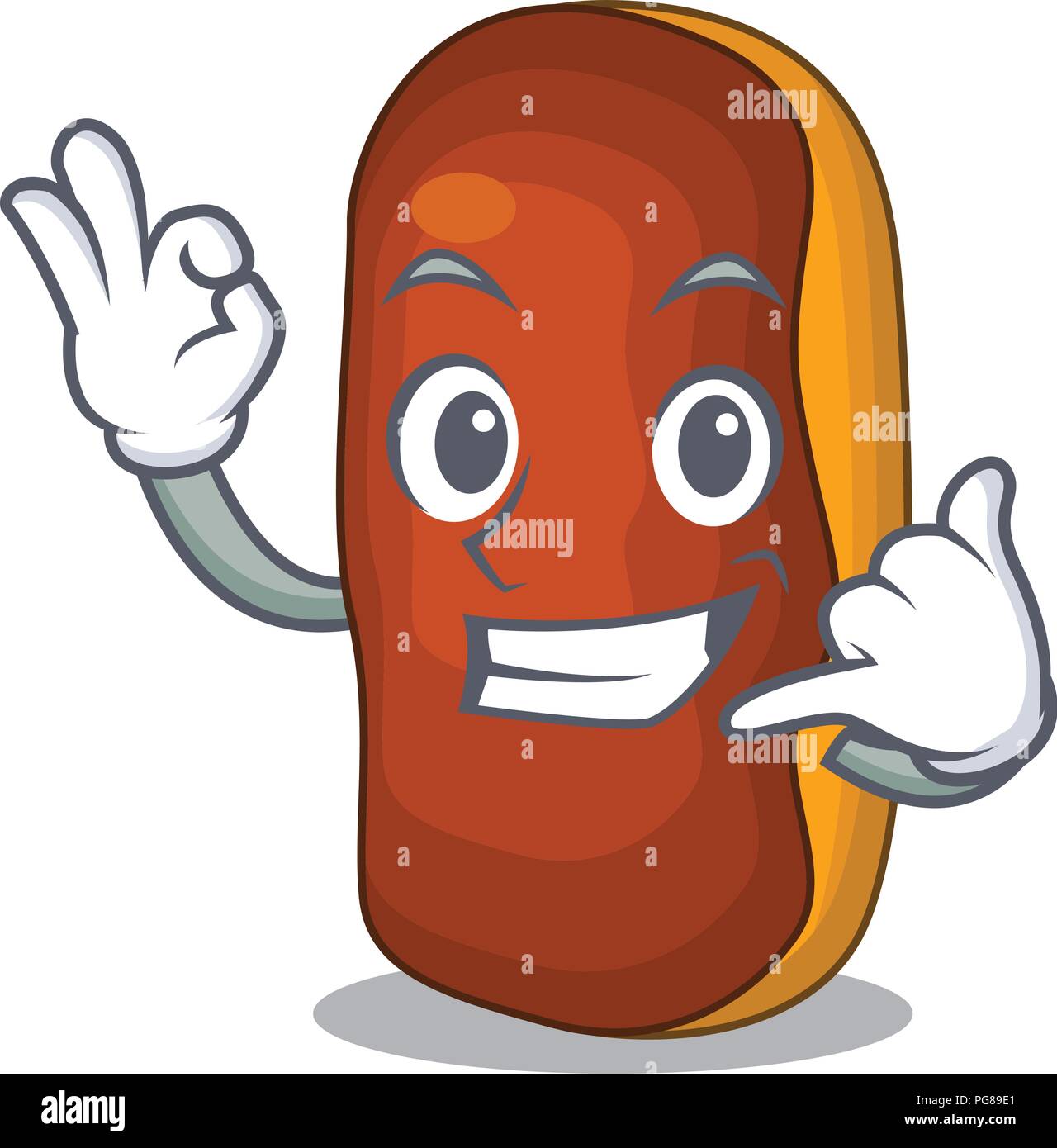 Call me cartoon cake eclair decorated butter chocolate Stock Vector ...