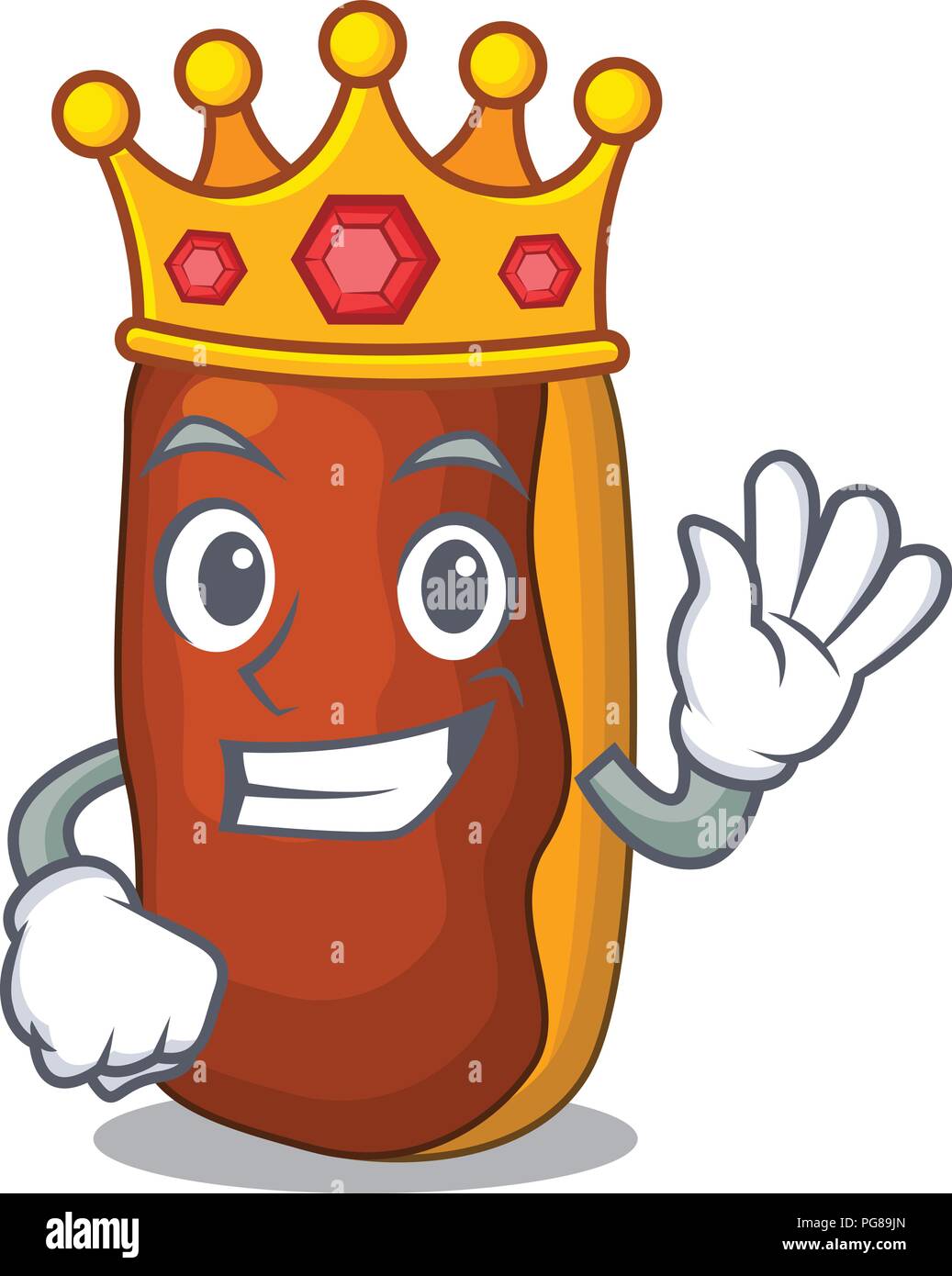 King cartoon cake eclair decorated butter chocolate Stock Vector Image ...