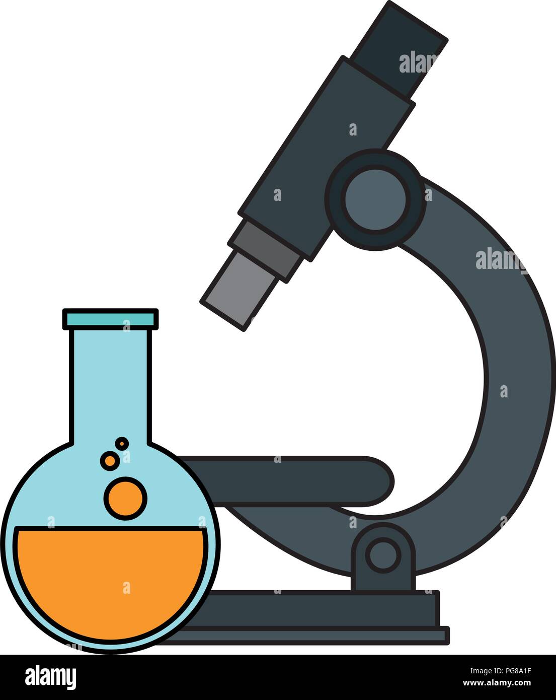 microscope laboratory with tube test vector illustration design Stock ...