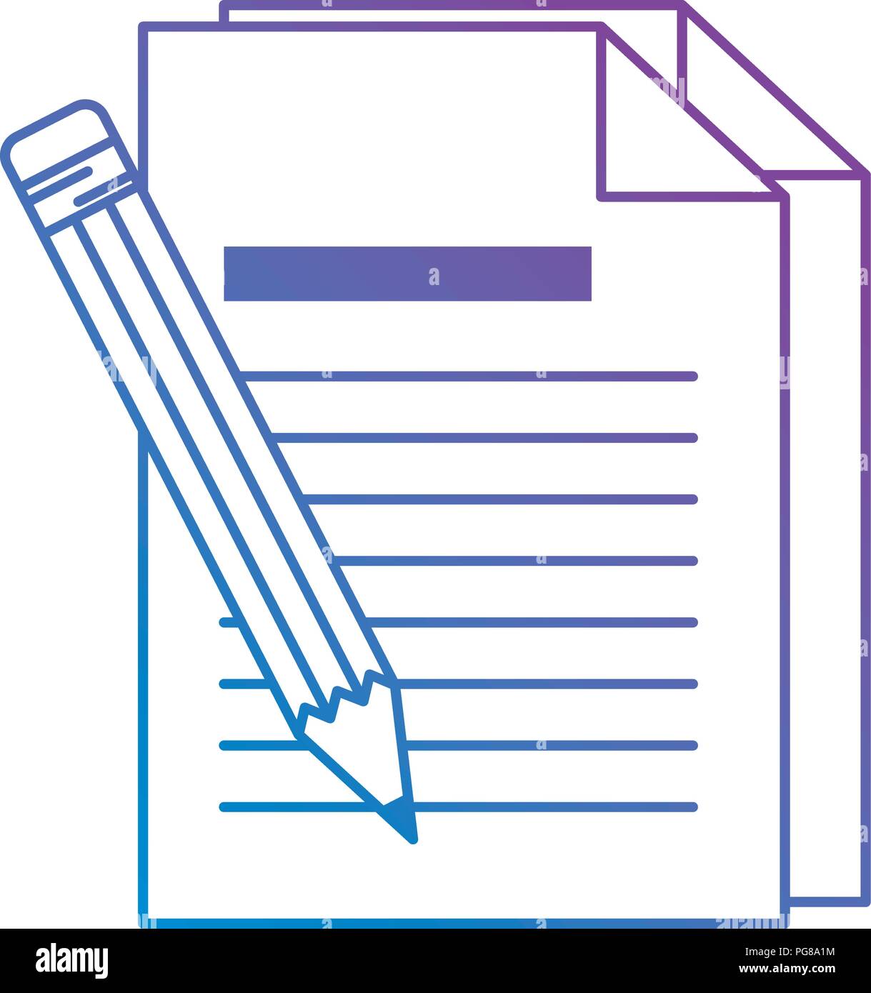 pencil write with documents vector illustration design Stock Vector ...
