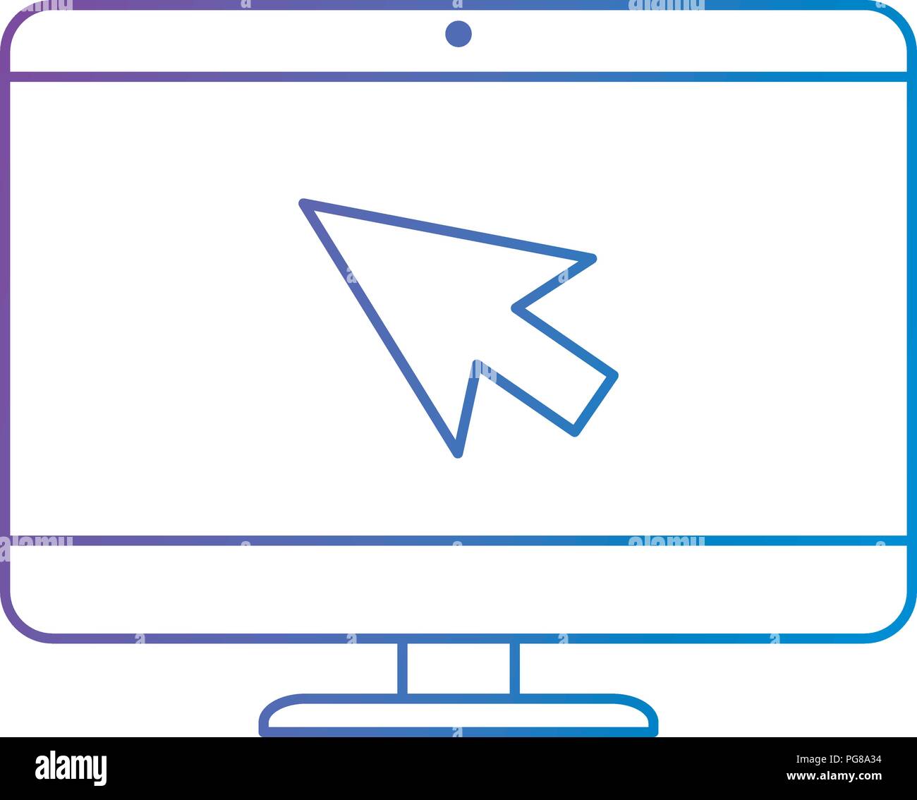 computer desktop with arrow mouse vector illustration design Stock ...
