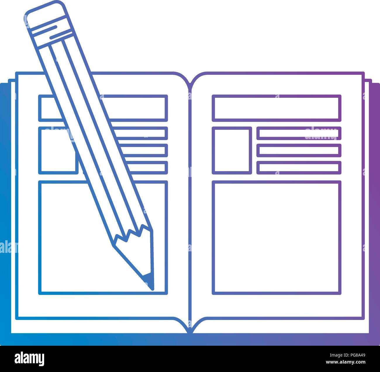 text book with pencil vector illustration design Stock Vector Image ...