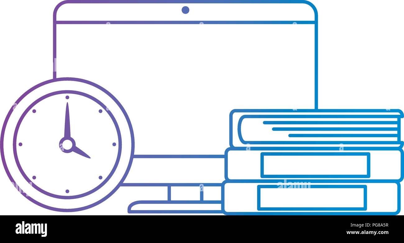 electronic books with computer and watch Stock Vector Image & Art - Alamy