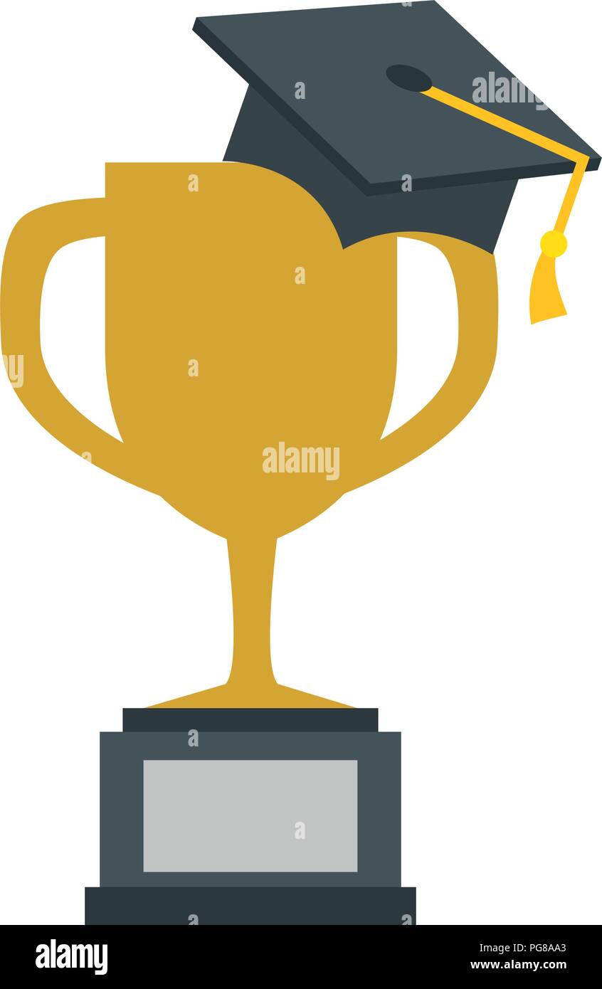 trophy cup with graduation hat Stock Vector Image & Art - Alamy