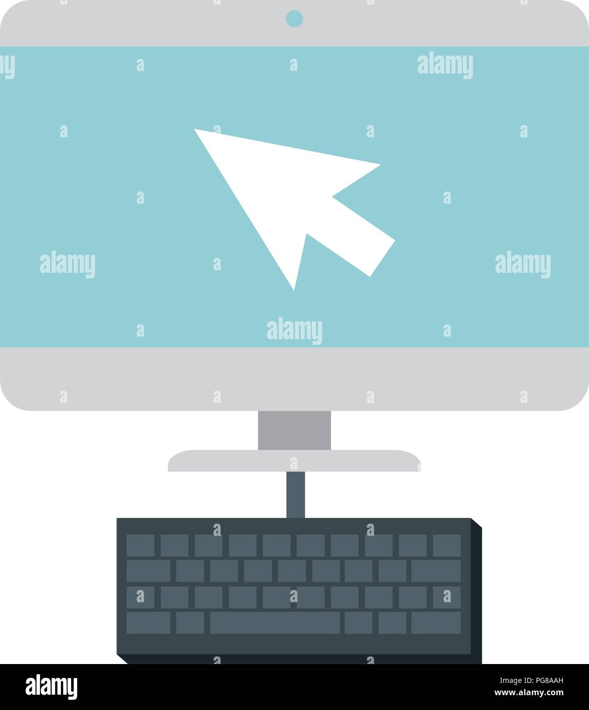 computer desktop with arrow mouse and keyboard vector illustration ...