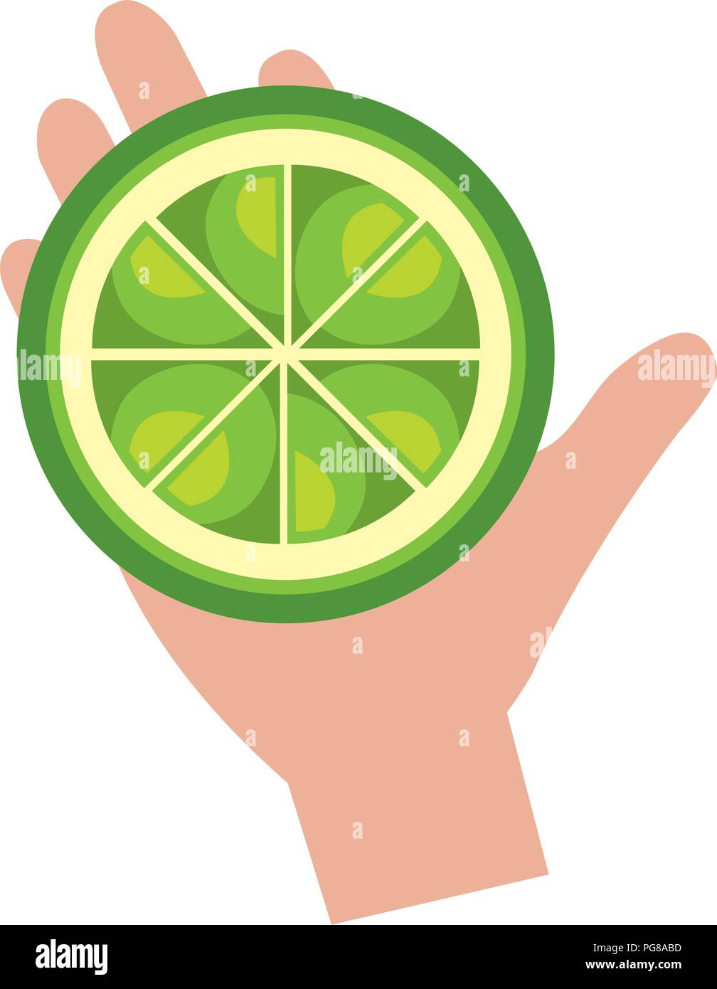 hand with fresh lemon vector illustration design Stock Vector Image ...