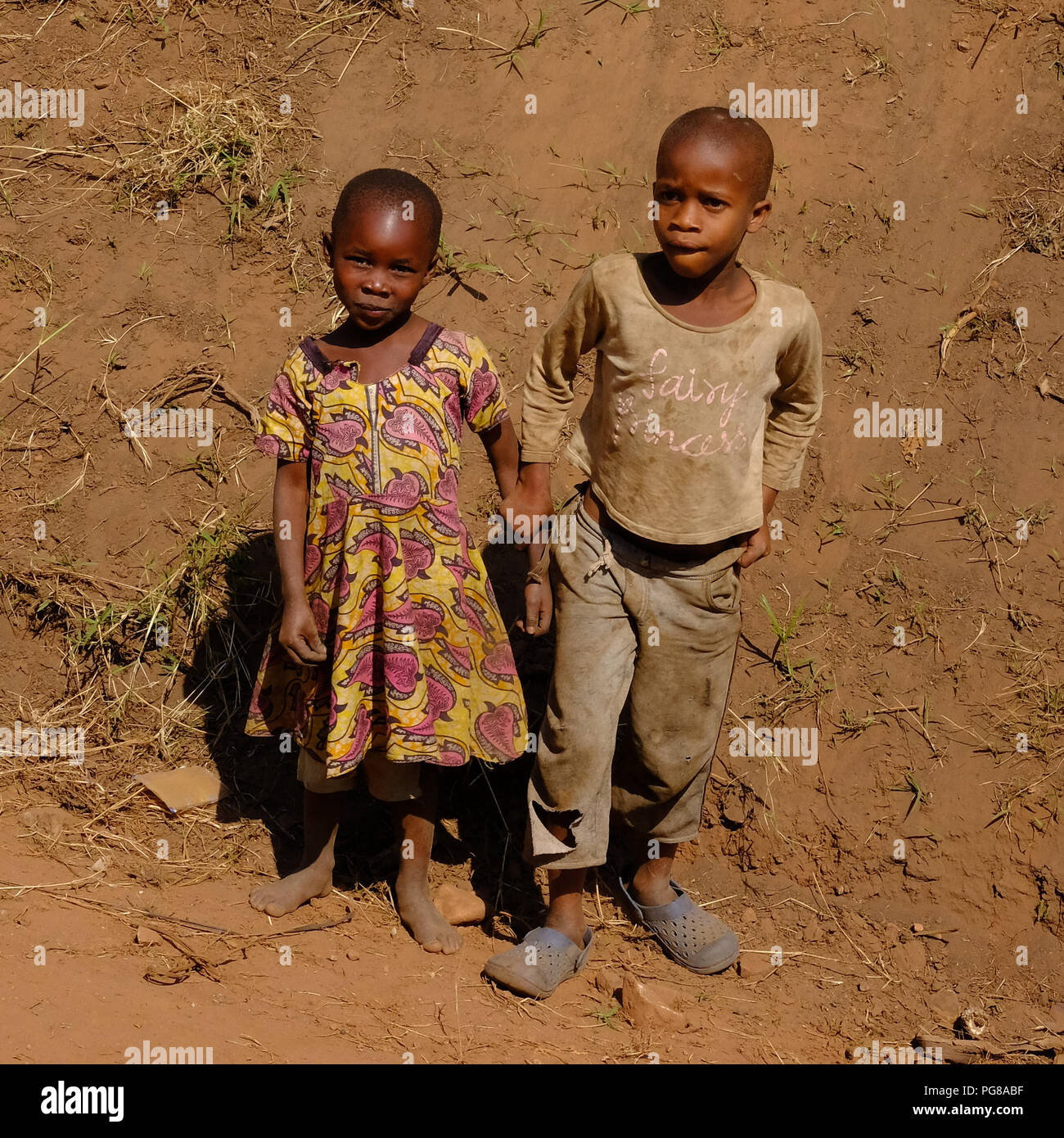 Two uganda Children by Roadside Uganda Stock Photo - Alamy