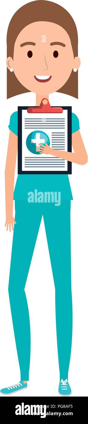 nurse with checklist character Stock Vector Image & Art - Alamy