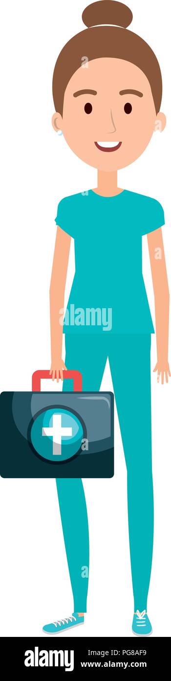 nurse with medical kit character Stock Vector Image & Art - Alamy
