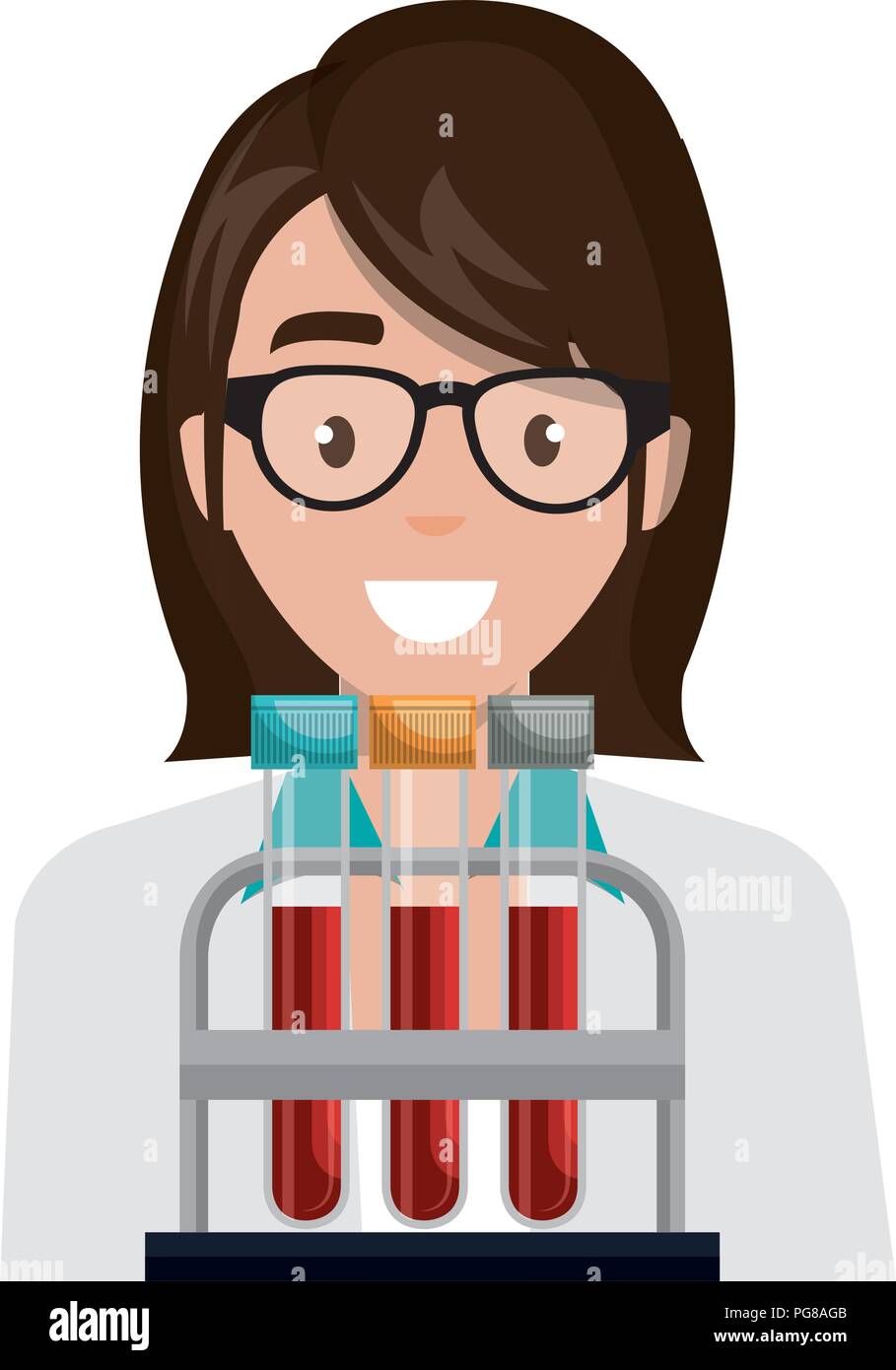 doctor woman with tube test character Stock Vector Image & Art - Alamy