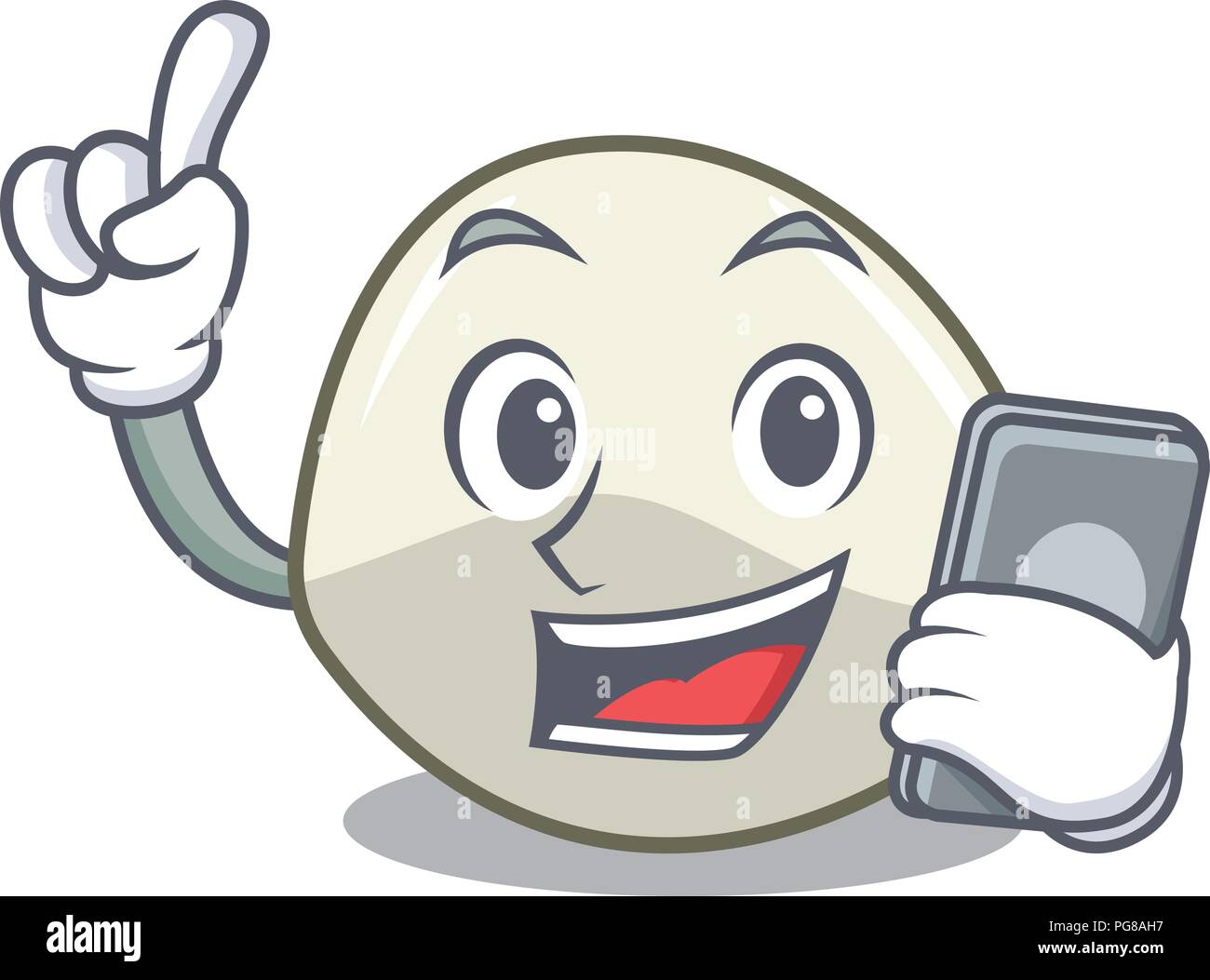 With phone character cartoon homemade organic mozzarella cheese Stock ...