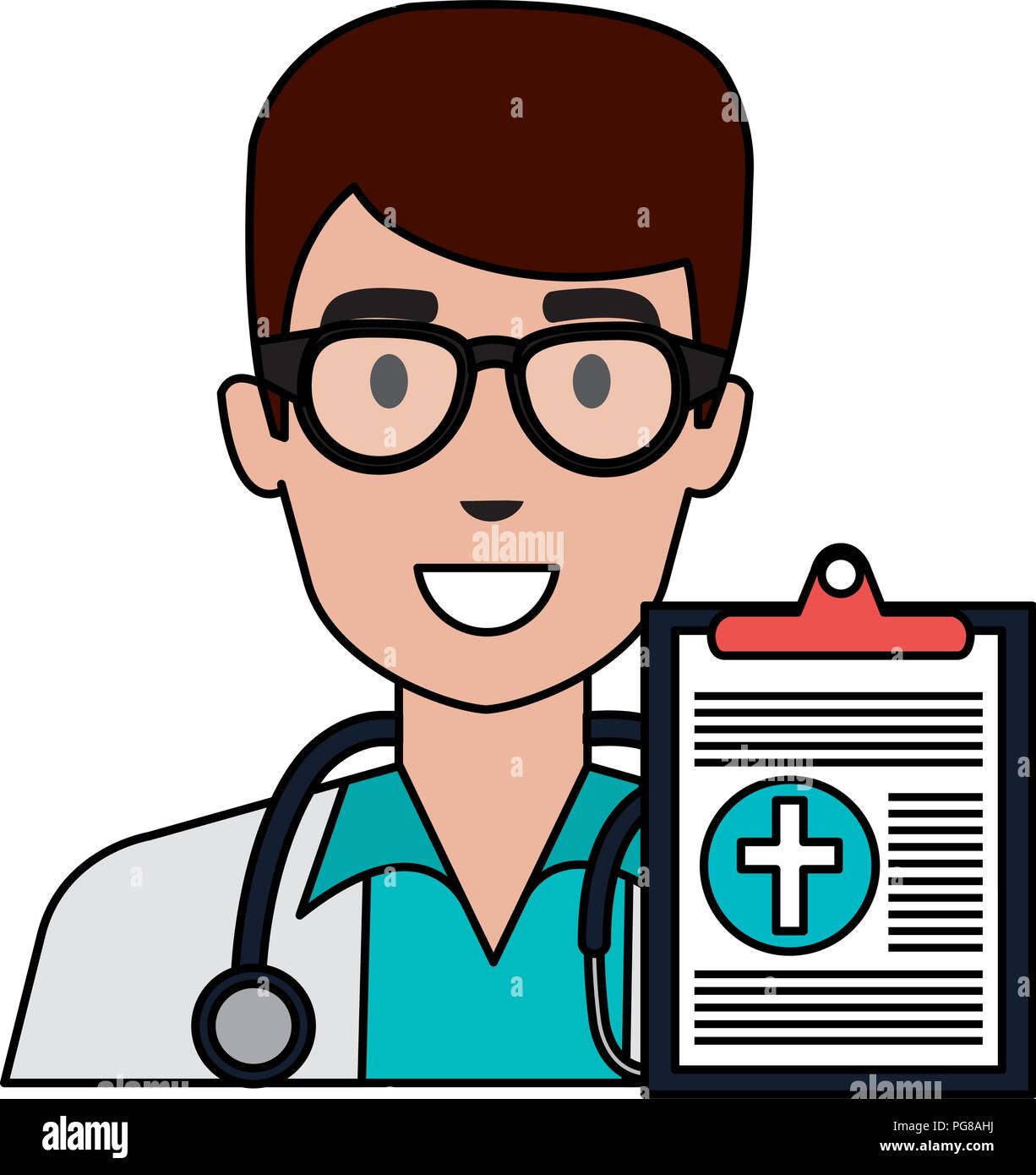 doctor man with checklist character Stock Vector Image & Art - Alamy