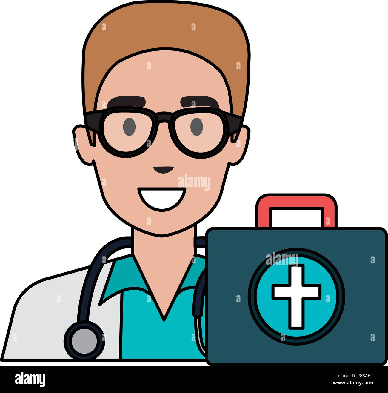 doctor man with medical kit character Stock Vector Image & Art - Alamy