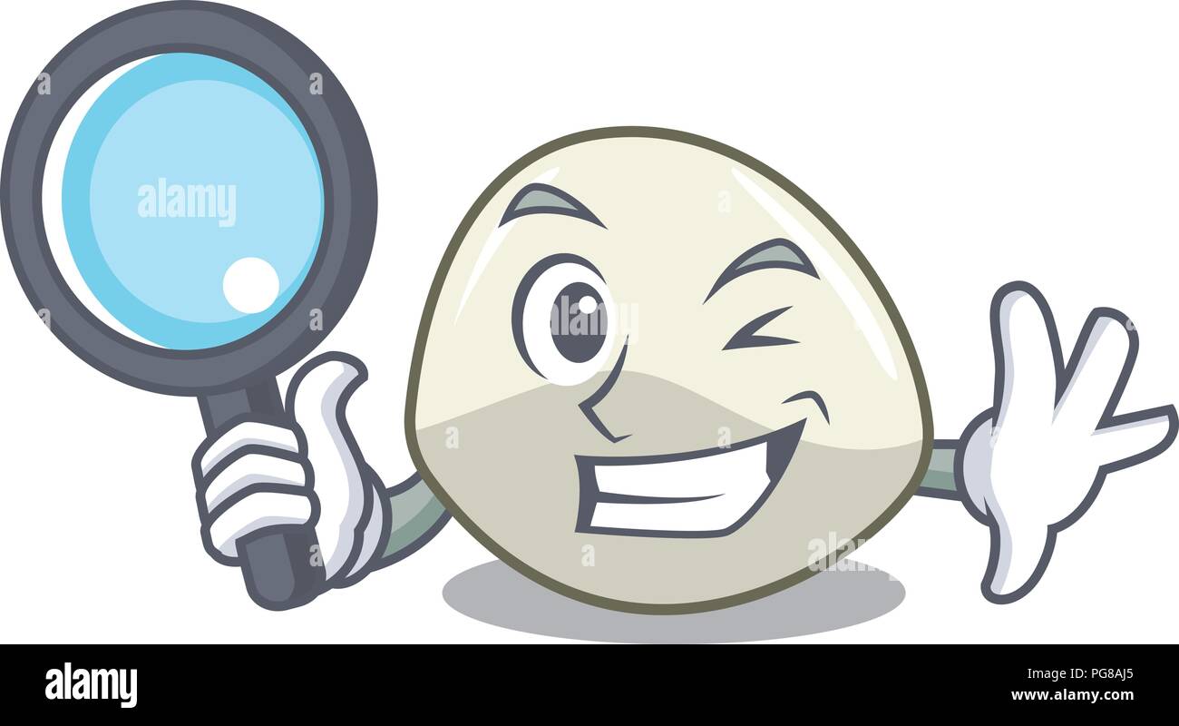 Detective character cartoon fresh mozzarella cheese slices Stock Vector ...