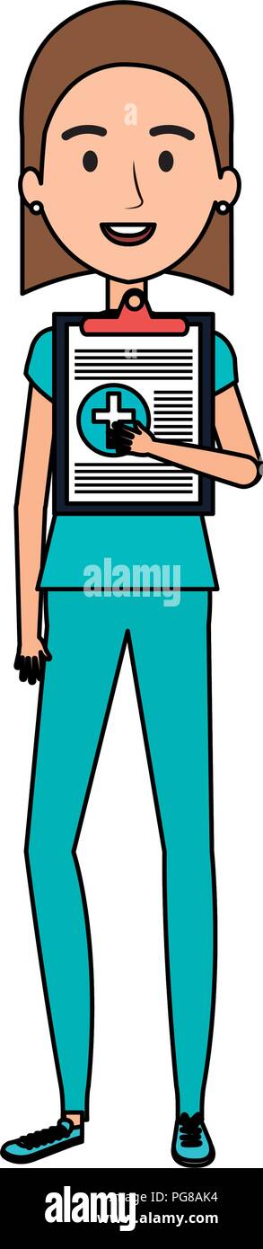 nurse with checklist character Stock Vector Image & Art - Alamy
